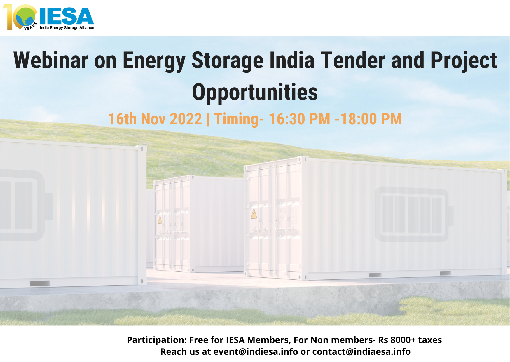 Webinar on Energy Storage India Tender and Project Opportunities