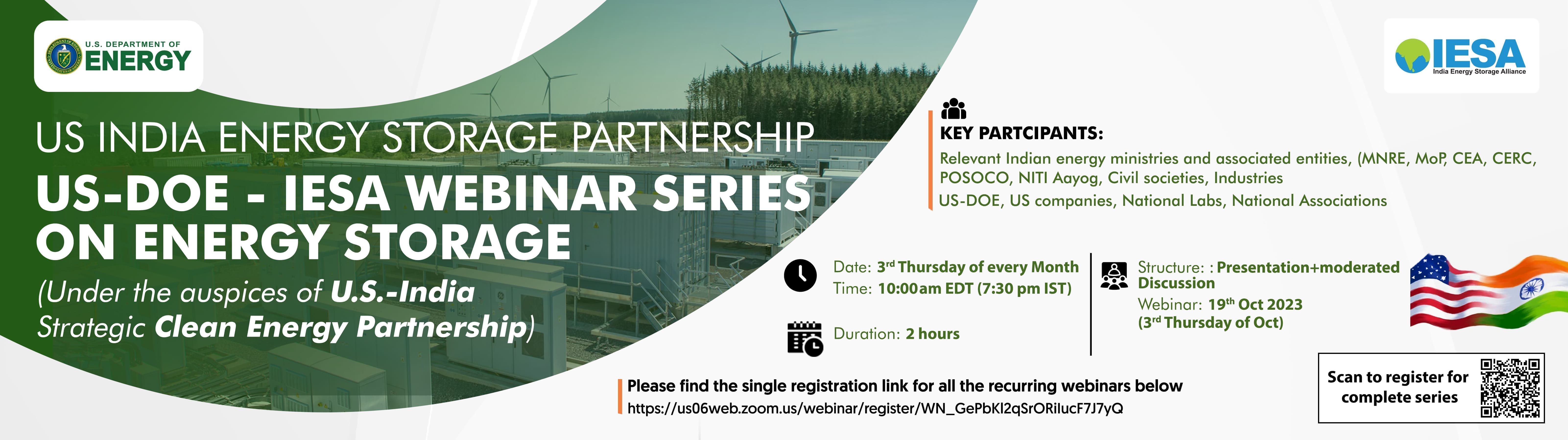 US - DOE- IESA Webinar Series on Energy Storage - October 2023